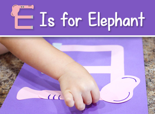 Printable Letter E Craft - E is for Elephant (FREE Download)
