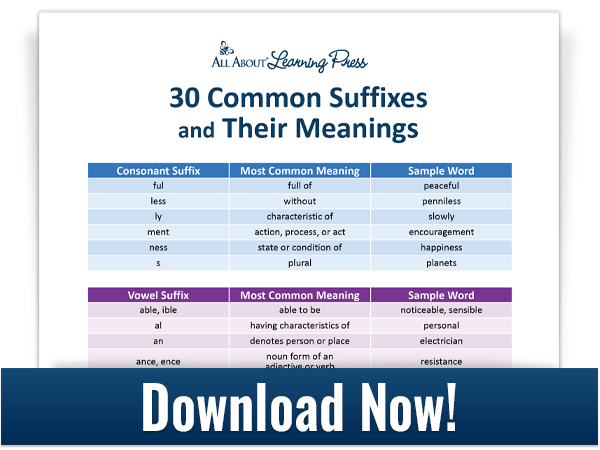 How to Teach Suffixes (Mini Teaching Guide + 5 FREE Downloads)