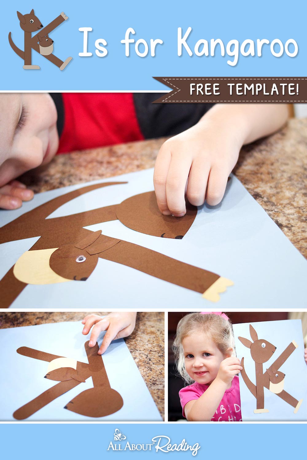 Printable Letter K Craft - K is for Kangaroo (FREE Download)